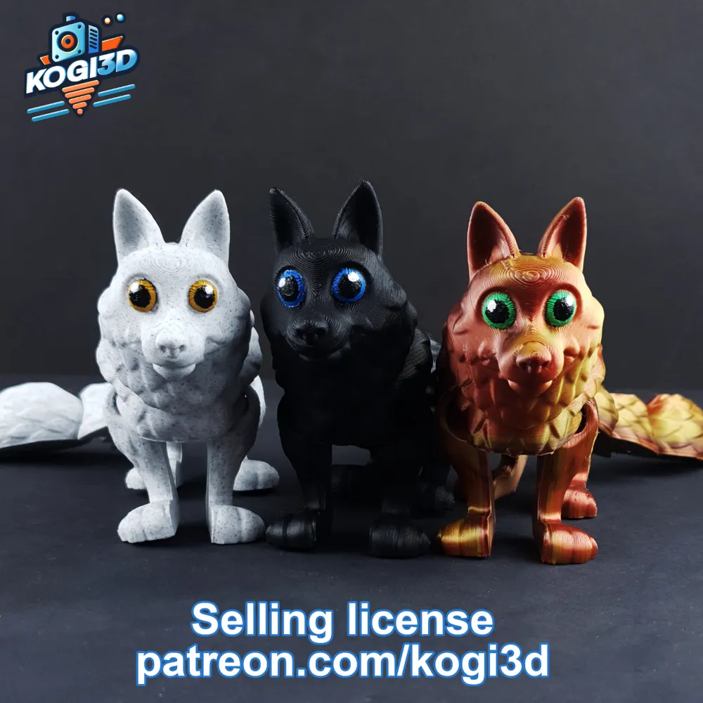 Articulated Wolf Toy - Free 3D Print Model - MakerWorld