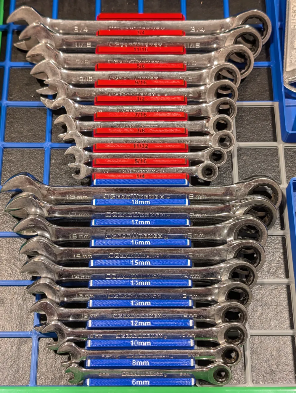 Gridfinity 10 Wrench Organizers SAE and Metric by zekesnack MakerWorld ...