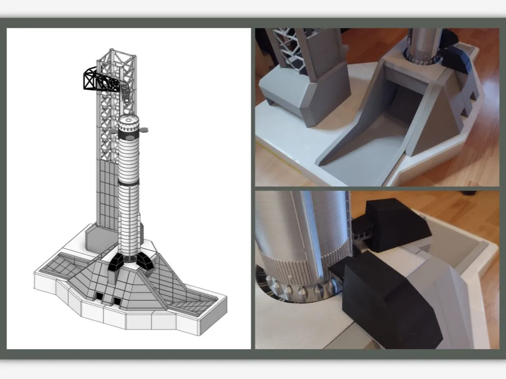 Spacex Launch Tower /OLM Pad B / Starship 1:100 by Larsvommars ...