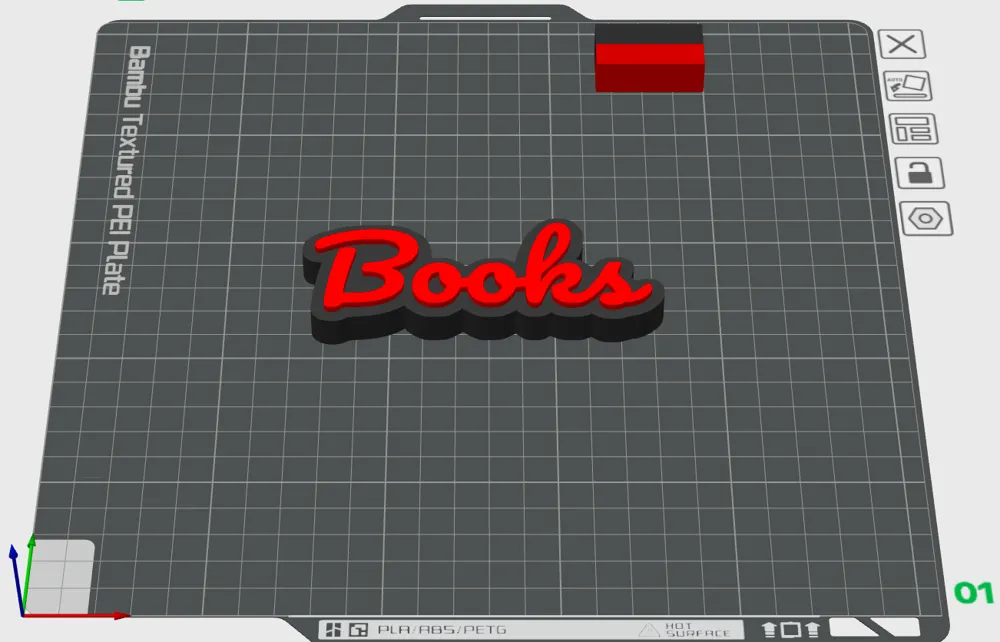 "Books" Bookshelf Sign - Two Color by GoodBBQ - MakerWorld