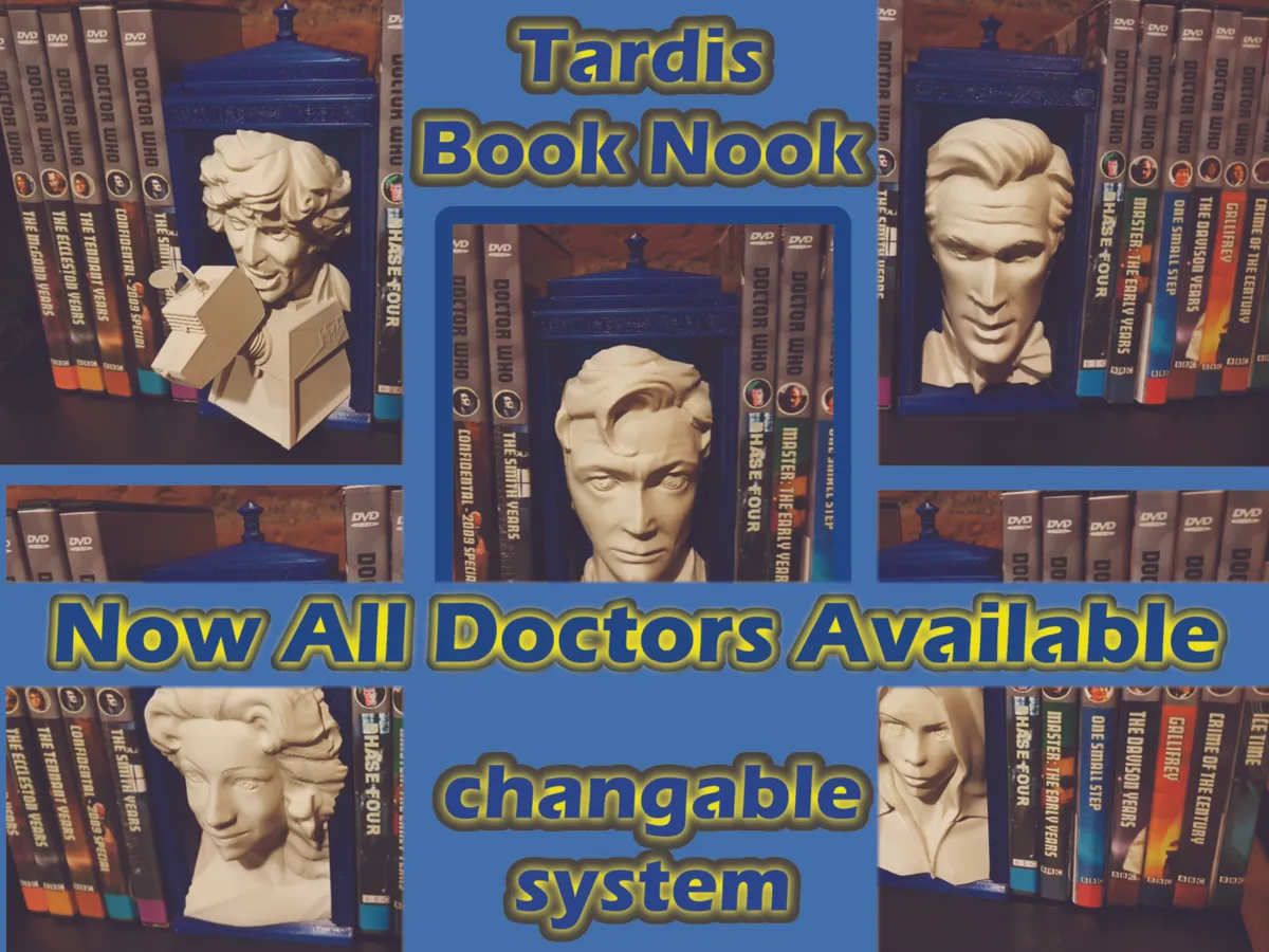 Doctor Who Tardis Book Nook system - all doctors - Free 3D Print Model ...