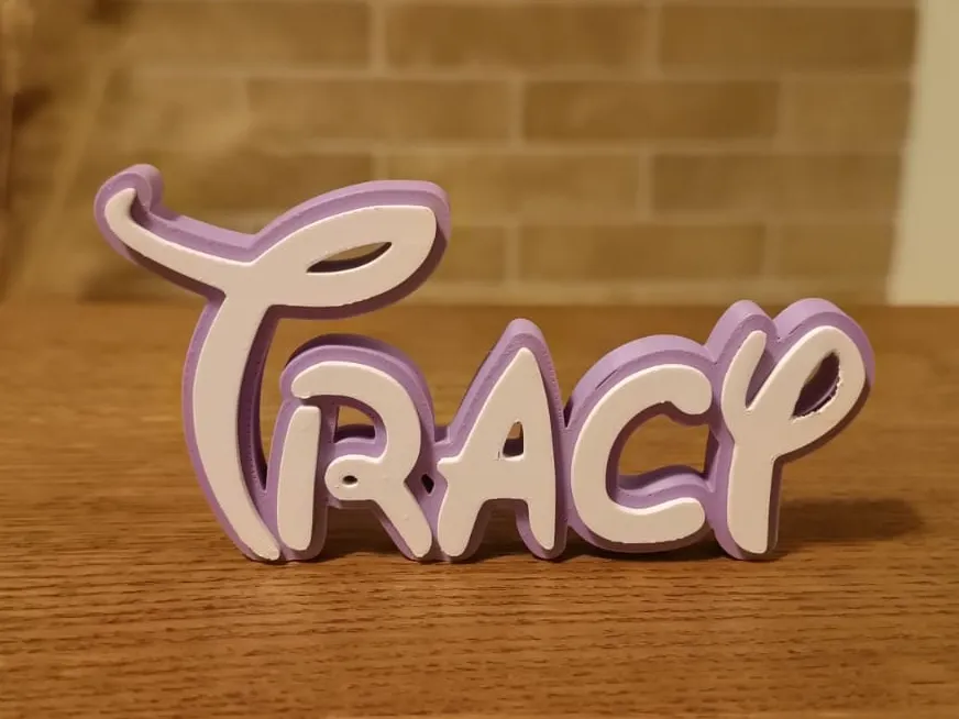Disney Name Sign Tracy Kid Room Wall Decor Tag - Free 3D Print Model ...