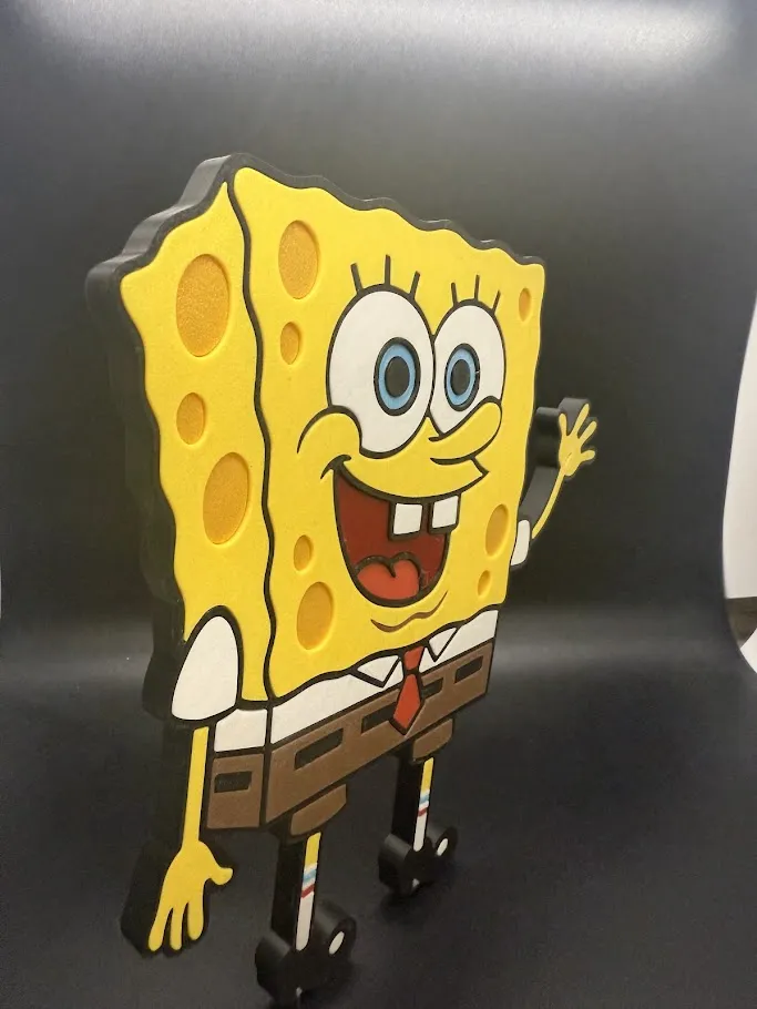 SpongeBob 3D Wall Art – Cheerful Pose - Free 3D Print Model - MakerWorld