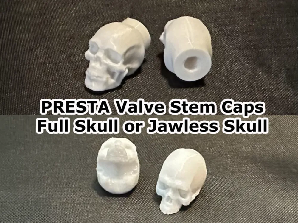 PRESTA Gothic Skull Valve Stem Caps - 2 Styles - Free 3D Print Model ...