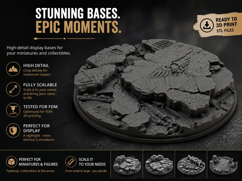 Base|Terrain|Diorama - Battleground - Free 3D Print Model - MakerWorld