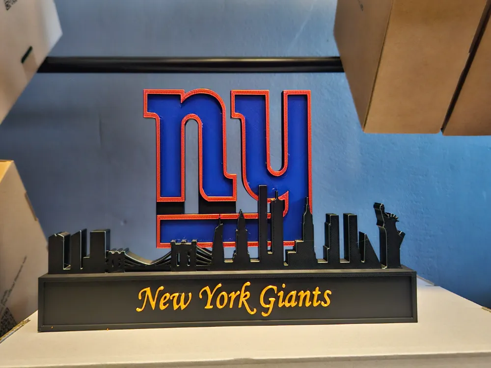 new york giants with the skyline of new york NFL - Free 3D Print Model ...