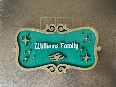 Disney Cruise Cabin Door Name Plate (Wish Class) - Free 3D Print Model ...