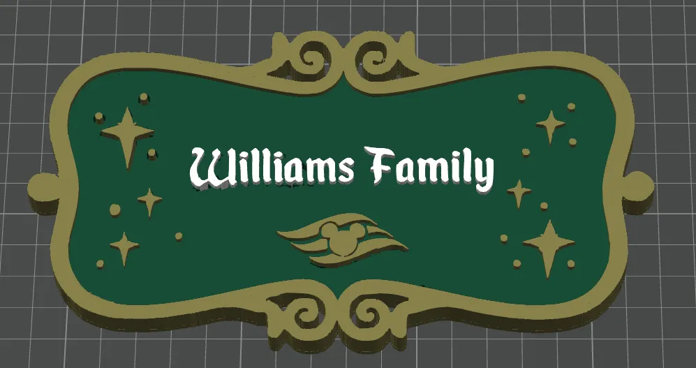 Disney Cruise Cabin Door Name Plate (Wish Class) - Free 3D Print Model ...