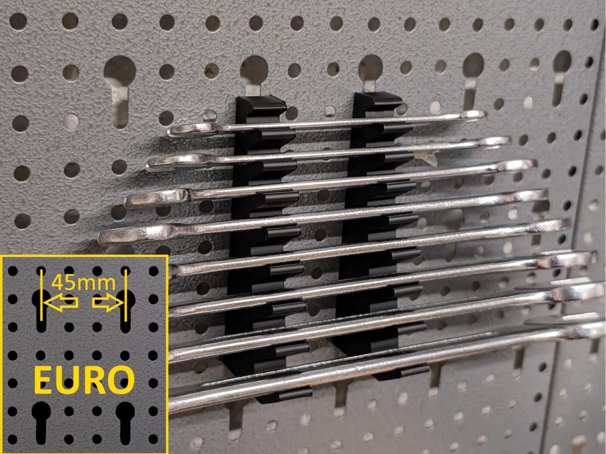 Euro Pegboard Wrench Holder - Free 3D Print Model - MakerWorld