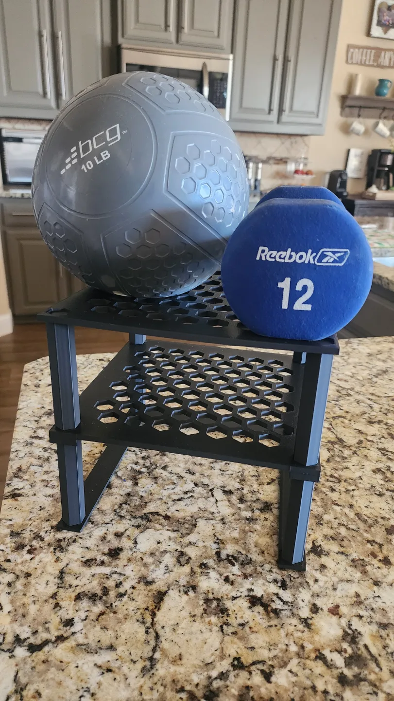 Heavy Duty stackable shelf hexagon pattern by Burk3D - MakerWorld