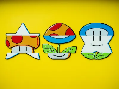 Super Mario Bros 3 Mushroom Star Fire Flower Pack! by Powerpill.prints ...