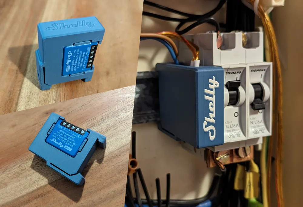 Shelly Mini DIN Rail Mount Remixed by LayerCake - MakerWorld