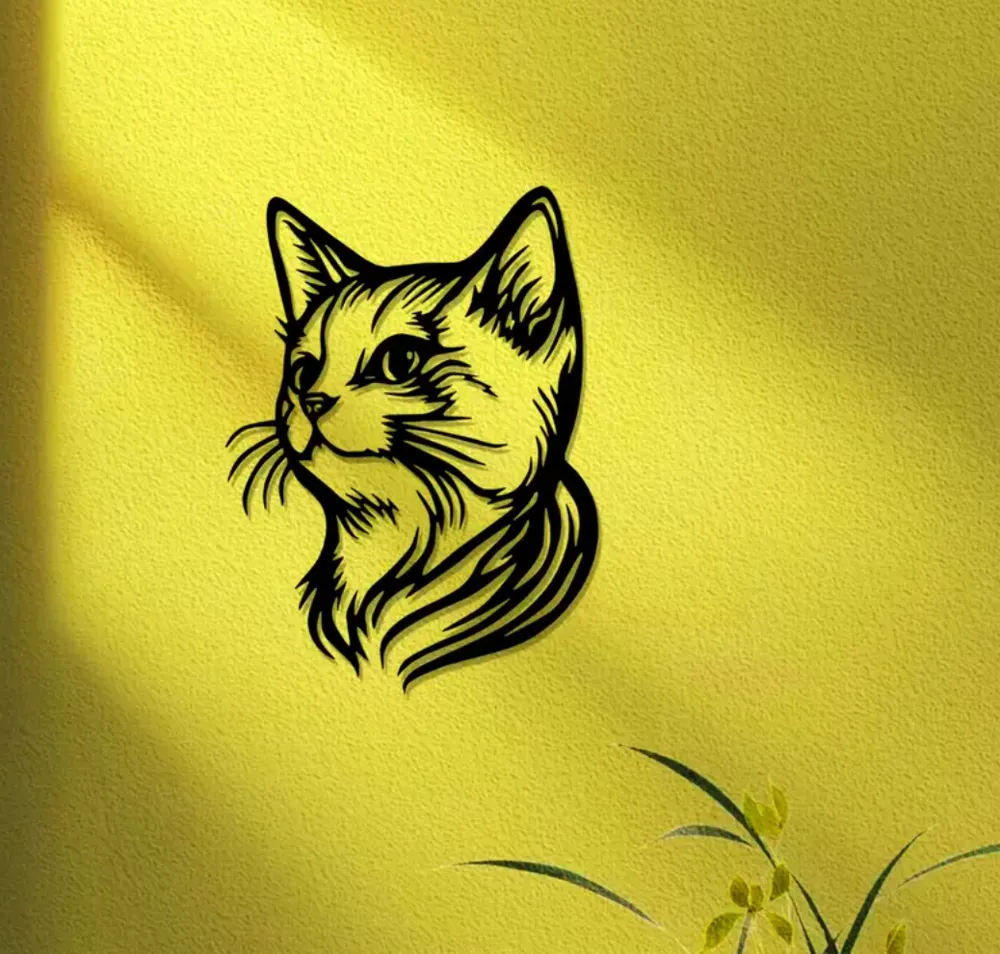 Cat Head - Wall Art V by Dierk24 MakerWorld: Download Free 3D Models