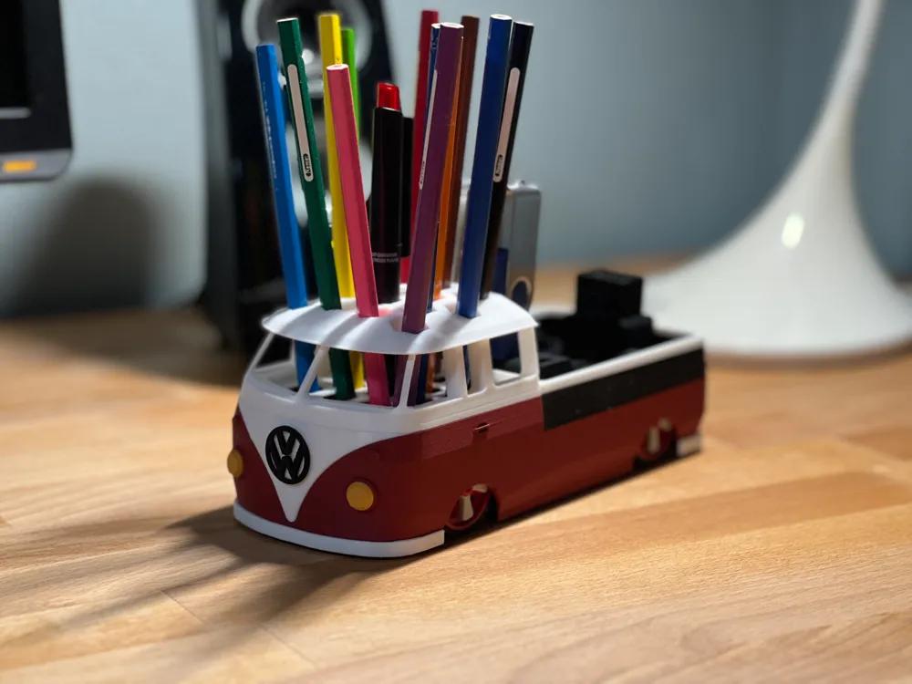 VW T1 Bus Pickup Pen / Desk Organizer USB SD microsd Remixed by ic3cub3 ...