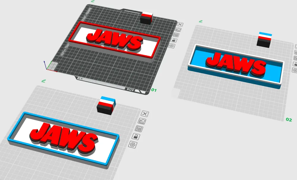 JAWS logo block sign - Free 3D Print Model - MakerWorld