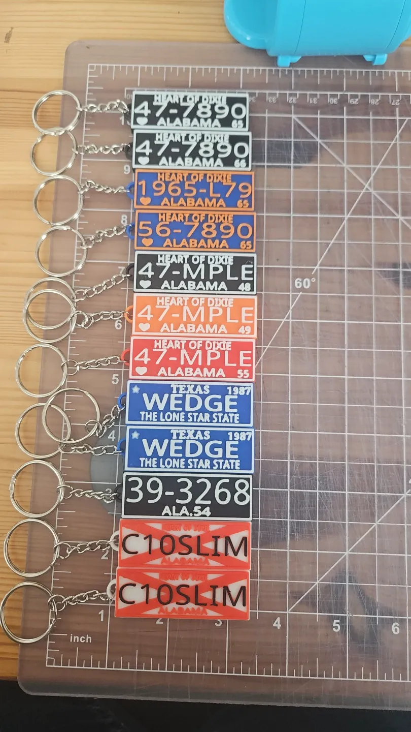 License Plate style keychain by kylersanders6226 MakerWorld: Download ...