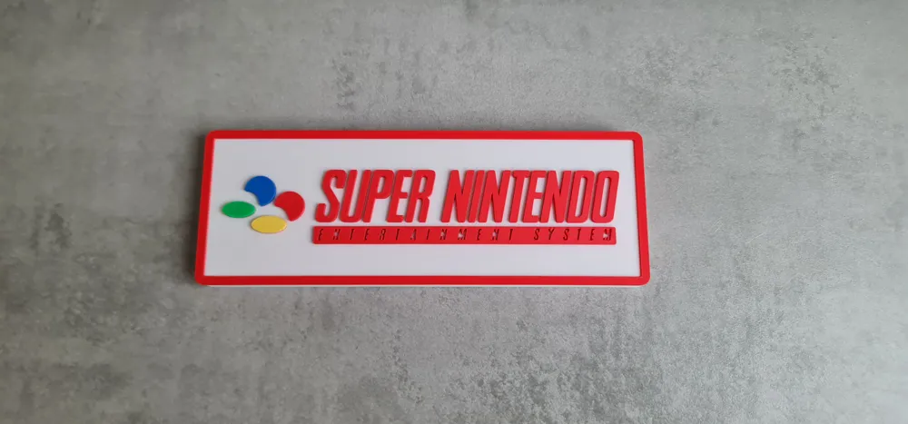 Super Nintendo (SNES) Logo / Sign - Free 3D Print Model - MakerWorld