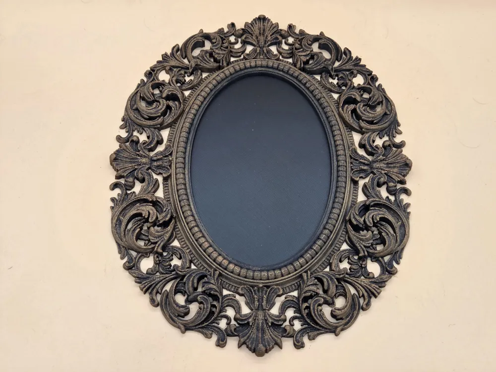 Baroque Oval Frame for Mirrors or Pictures - Free 3D Print Model ...