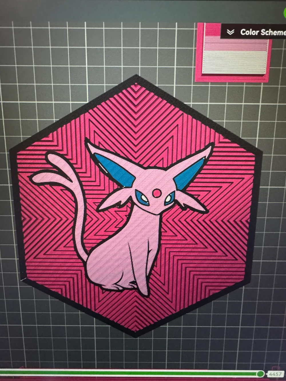 #196 Espeon Hex Wall Art by Laced Up Prints - MakerWorld
