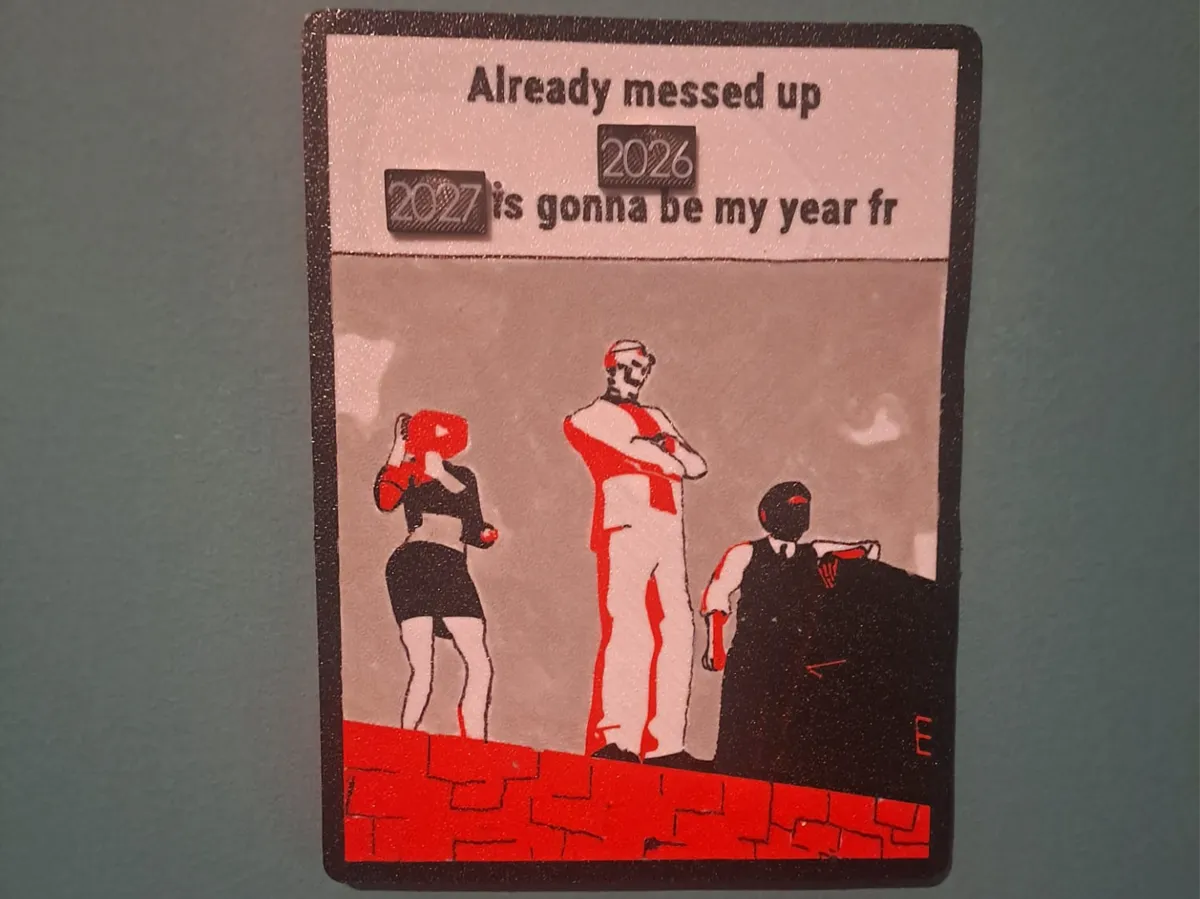 new year skeleton meme poster - Free 3D Print Model - MakerWorld