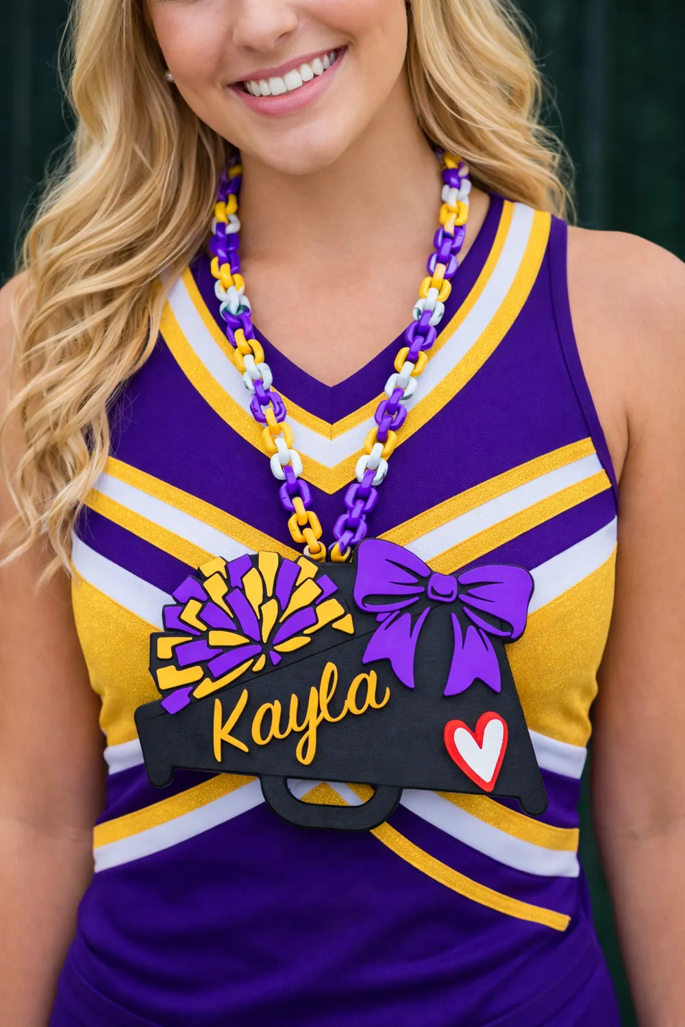 Cheerleader Hype Chain Megaphone PomPom and Bow - Free 3D Print Model ...