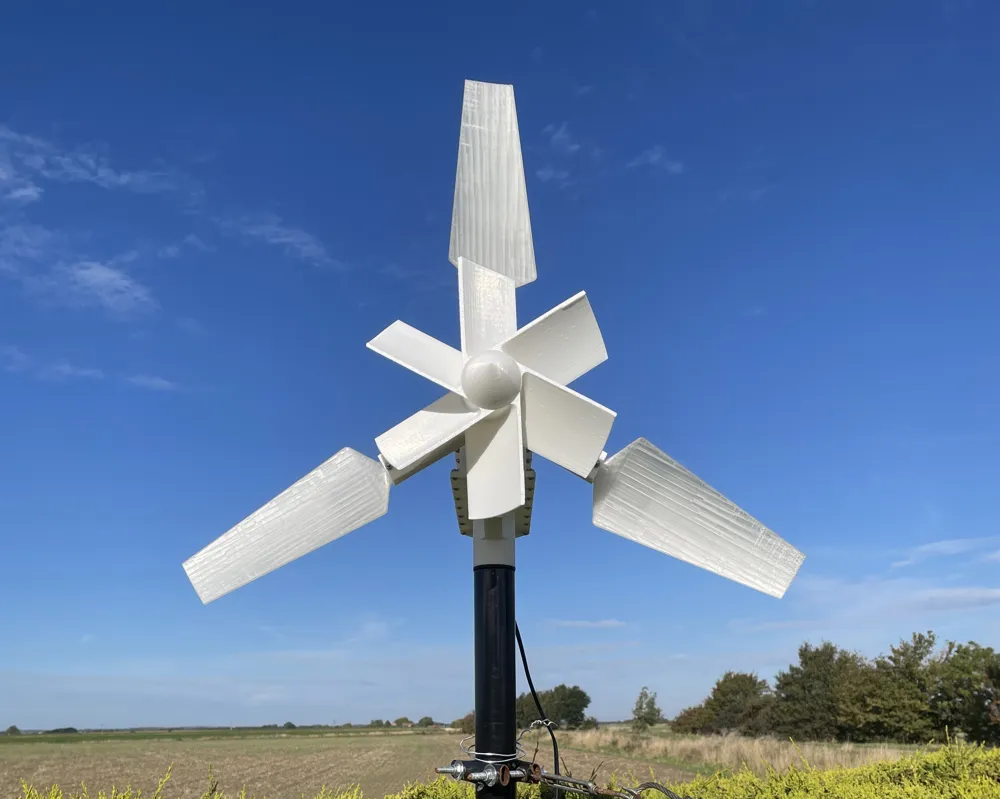 Nema Six & Three Blade Wind Turbine Generator - Free 3D Print Model ...