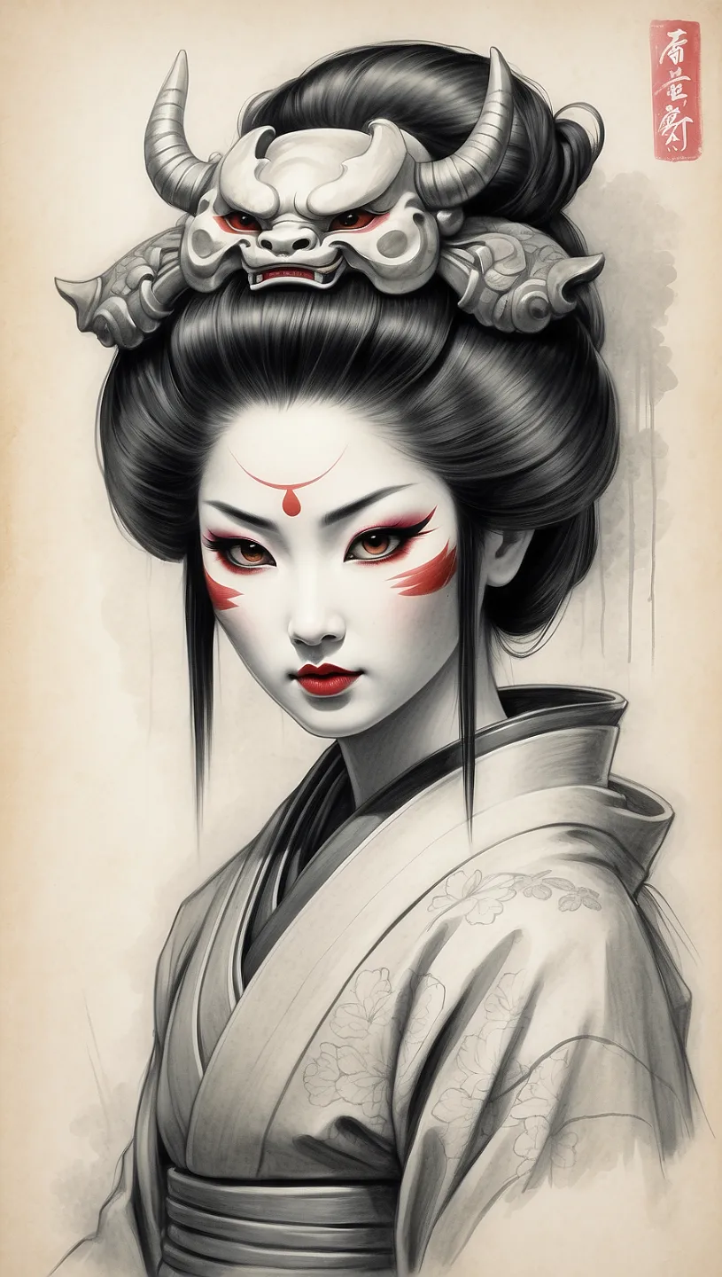 blood geisha hueforge by Xasmukarman - MakerWorld