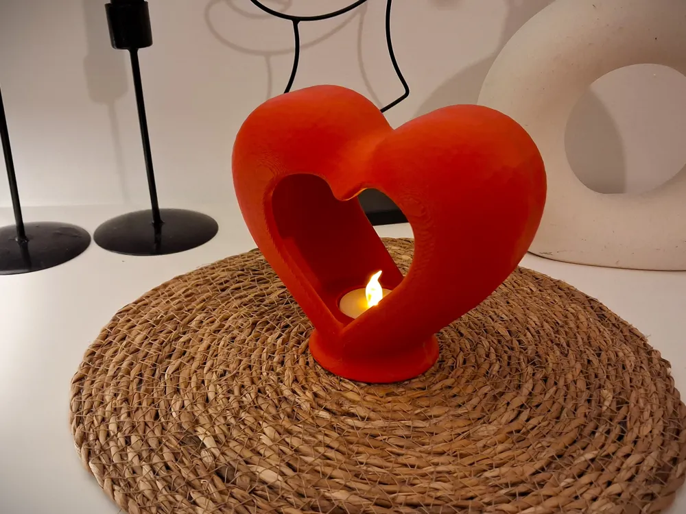 Heart Tea Light Lamp - Free 3D Print Model - MakerWorld