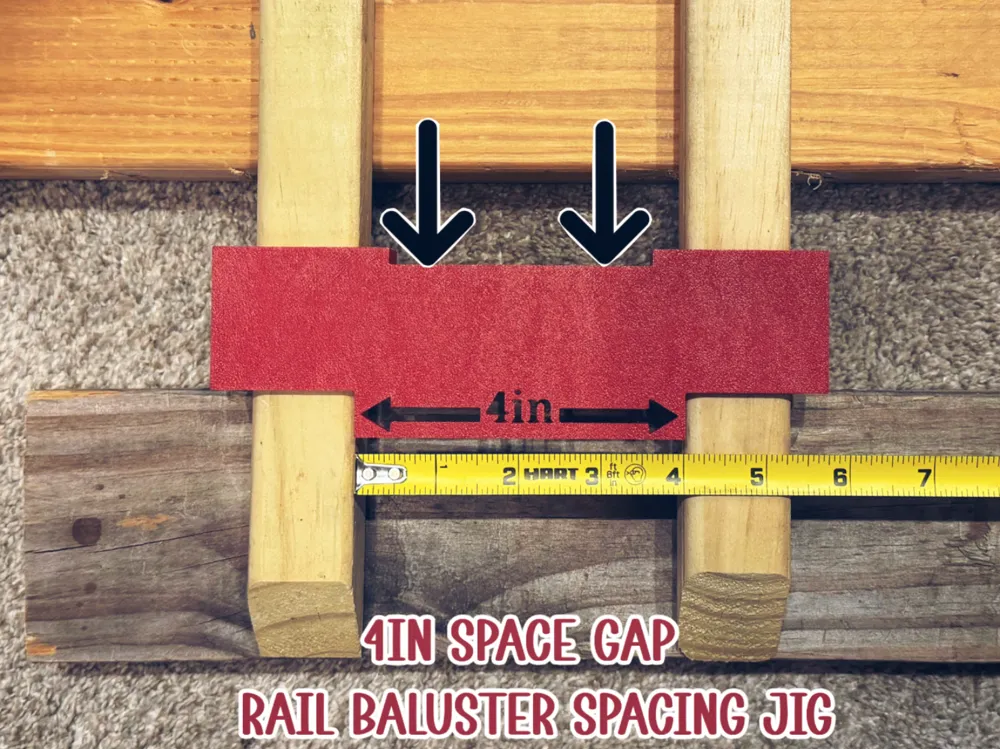 4in rail baluster spacer jig - Free 3D Print Model - MakerWorld