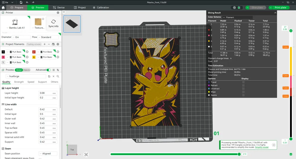 Pikachu hueforge by Nathan36 MakerWorld: Download Free 3D Models
