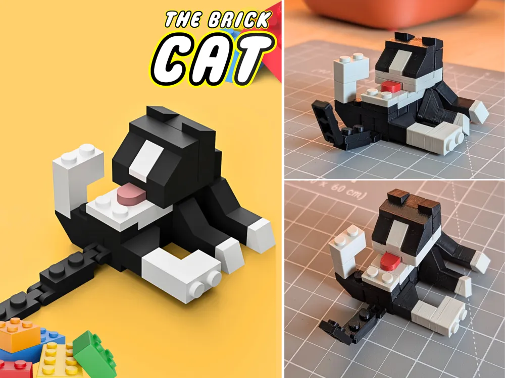 Brick Cat - Free 3D Print Model - MakerWorld