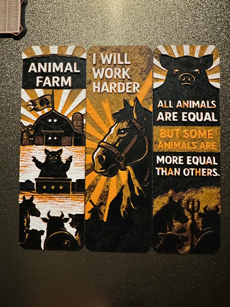 Animal Farm Bookmarks set (3 pcs) - Free 3D Print Model - MakerWorld