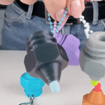 Clicker Nozzle, 0.2mm 0.4mm 0.6mm Fun Toy Keychain by Valeria Momo ...