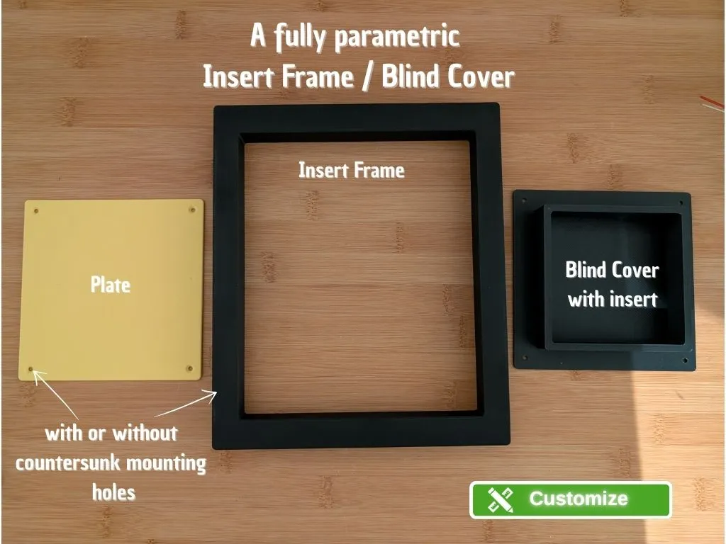 Parametric Insert Frame / Blind Cover Plate - Free 3D Print Model ...