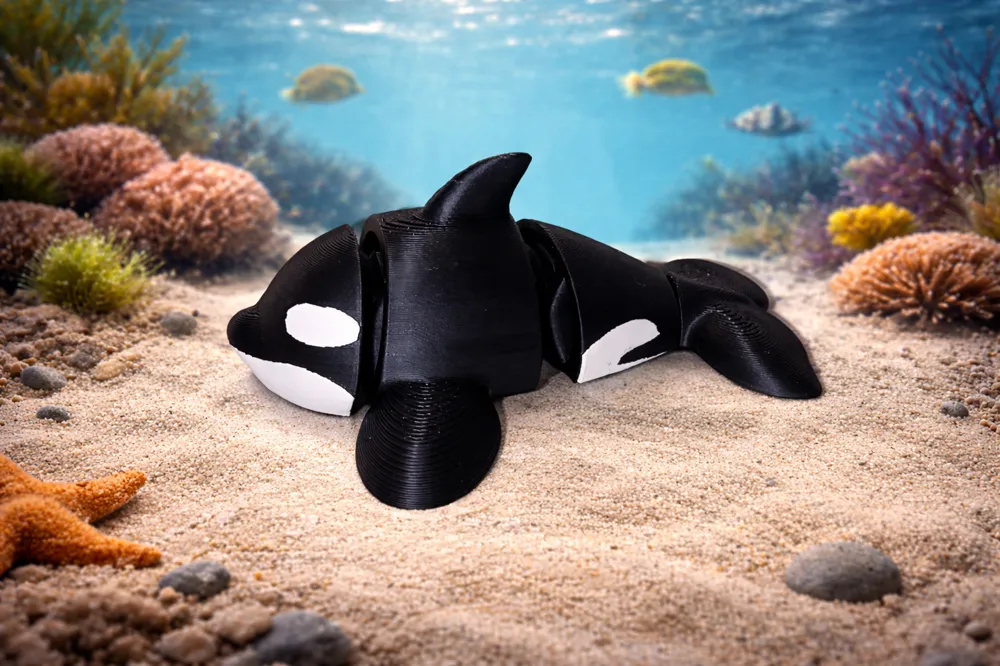 Flexi Orca Print-in-Place Articulated Killer Whale - Free 3D Print ...
