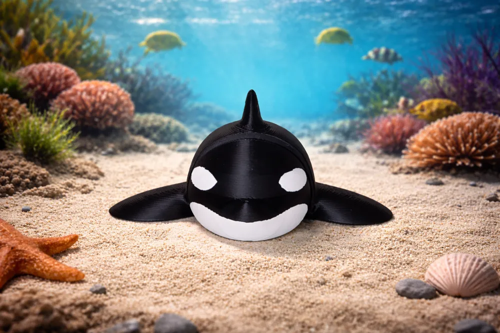 Flexi Orca Print-in-Place Articulated Killer Whale - Free 3D Print ...