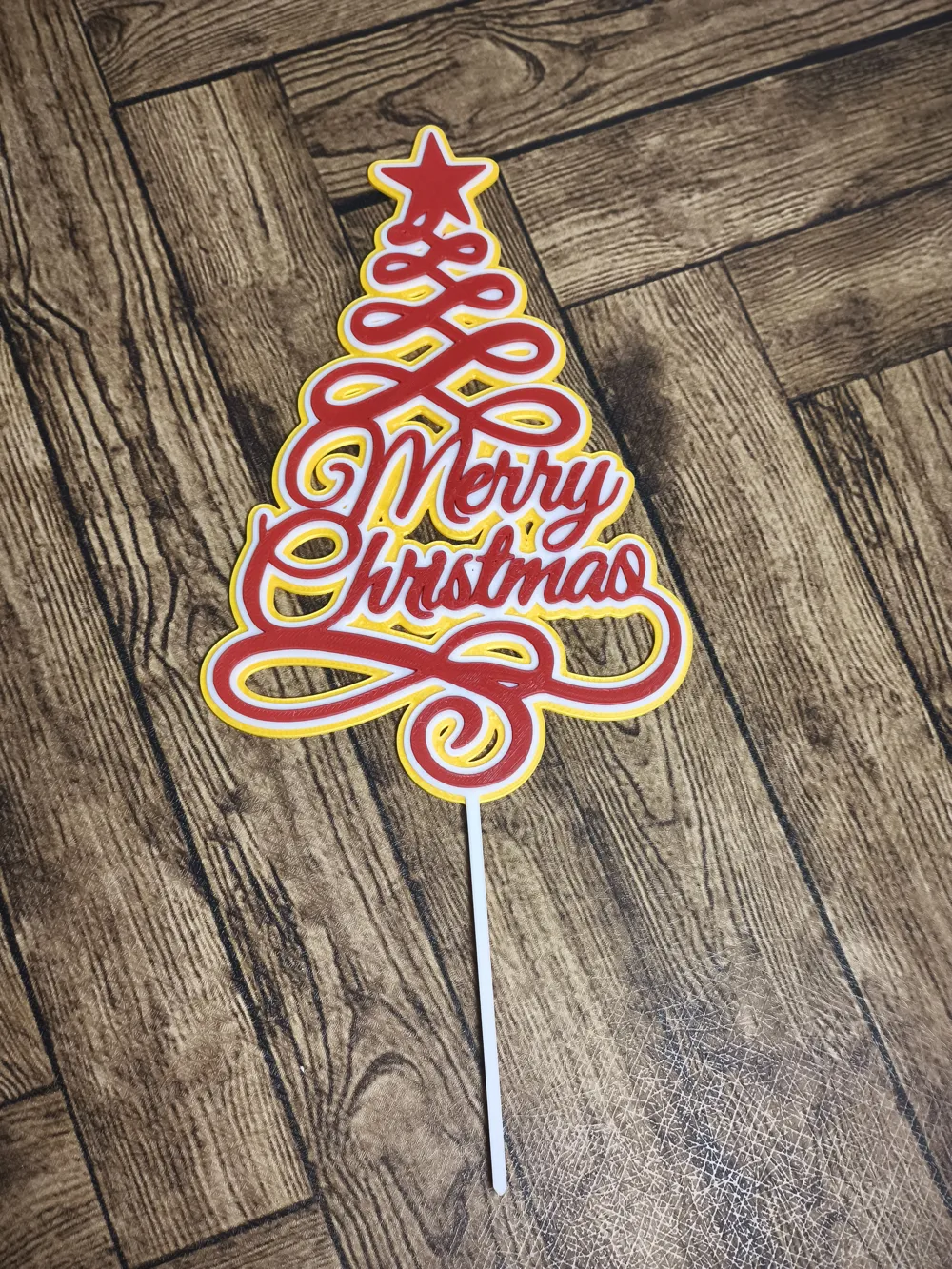 Merry Christmas cake topper - Free 3D Print Model - MakerWorld