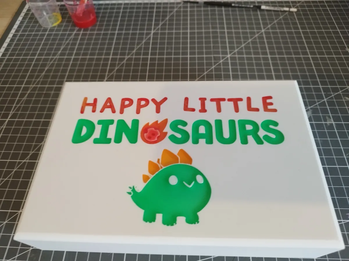 happy little dinosaurs insert cover - Free 3D Print Model - MakerWorld