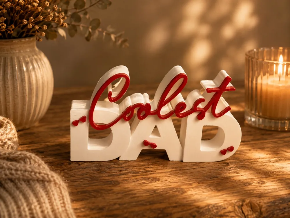 Coolest Dad – Multicolor Father’s Day Decor - Free 3D Print Model ...