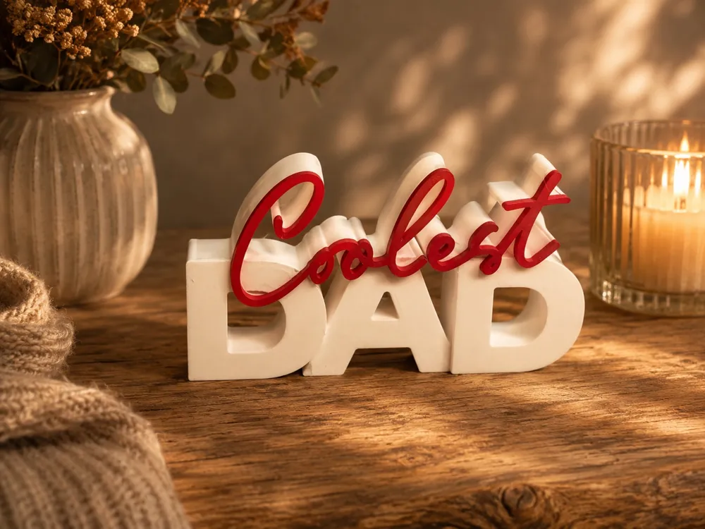Coolest Dad – Multicolor Father’s Day Decor - Free 3D Print Model ...