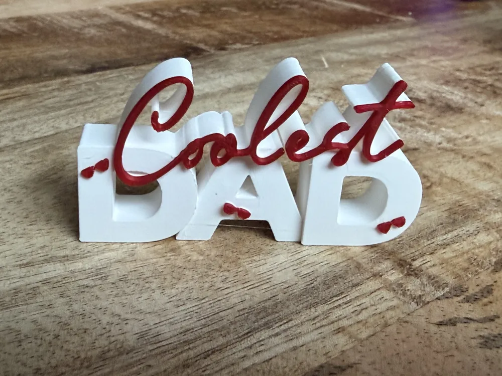 Coolest Dad – Multicolor Father’s Day Decor - Free 3D Print Model ...