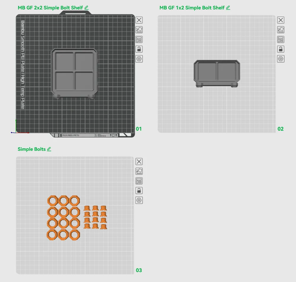 MultiBoard Gridfinity Simple Bolt Shelves - Free 3D Print Model ...