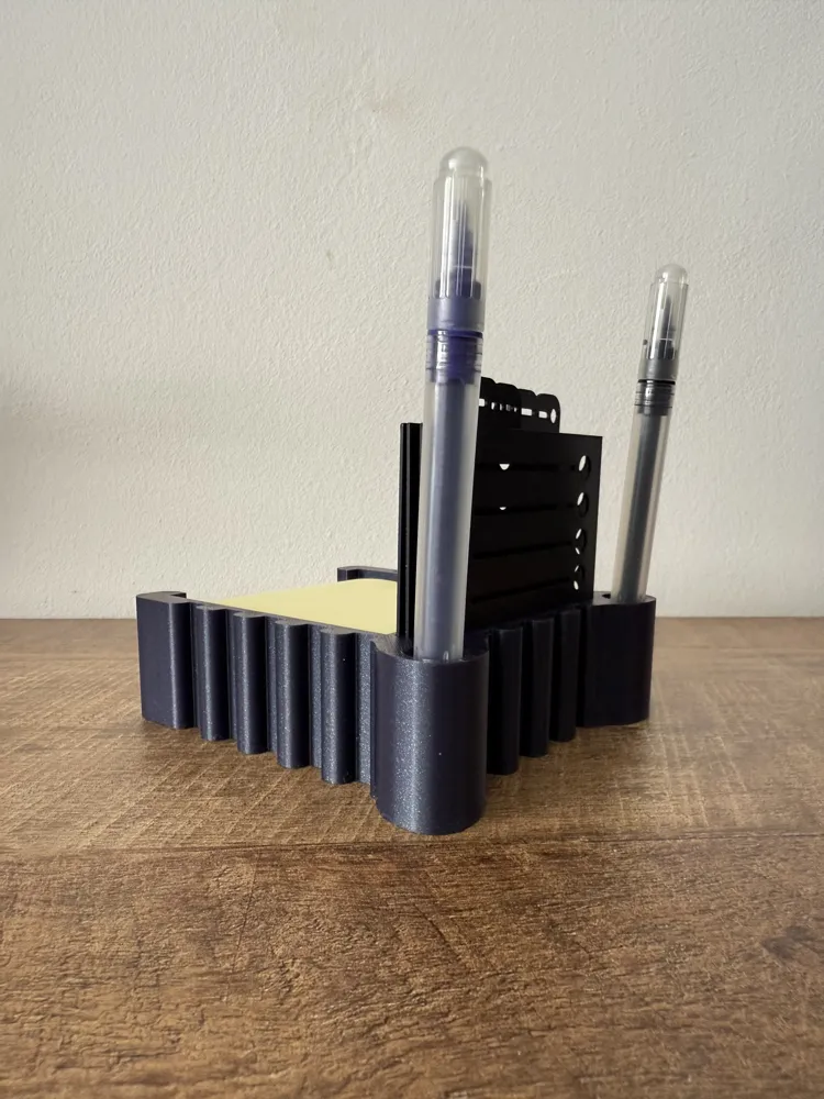 Modern Sticky Note Master with Stencils & Pen Slot - Free 3D Print ...