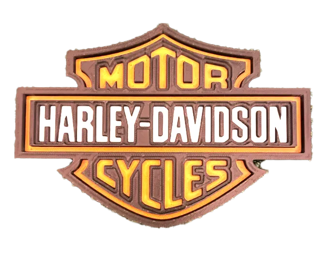 Harley Davidson Multicolor Logo Plate 3D - Free 3D Print Model - MakerWorld