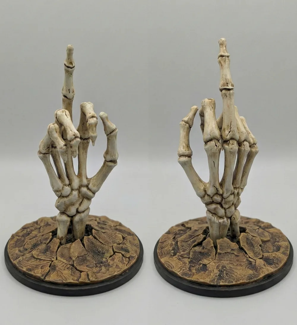 The Final Gesture - Skeleton Middle Finger Funny - Free 3D Print Model ...