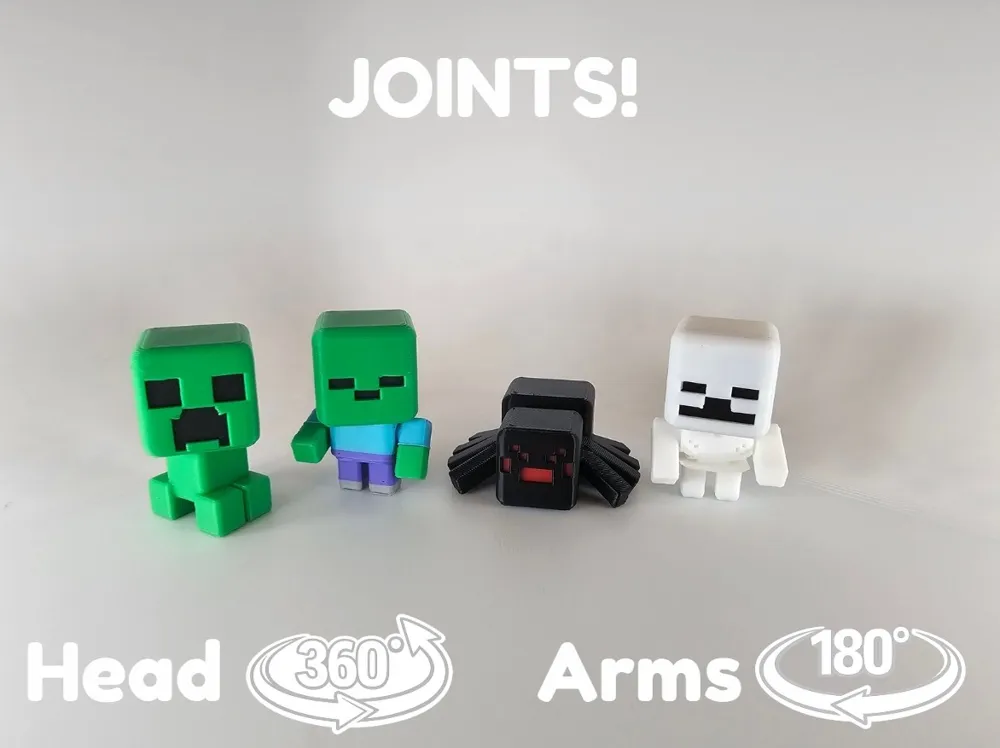 Mini Minecraft Mobs No AMS Collection 1 - Free 3D Print Model - MakerWorld