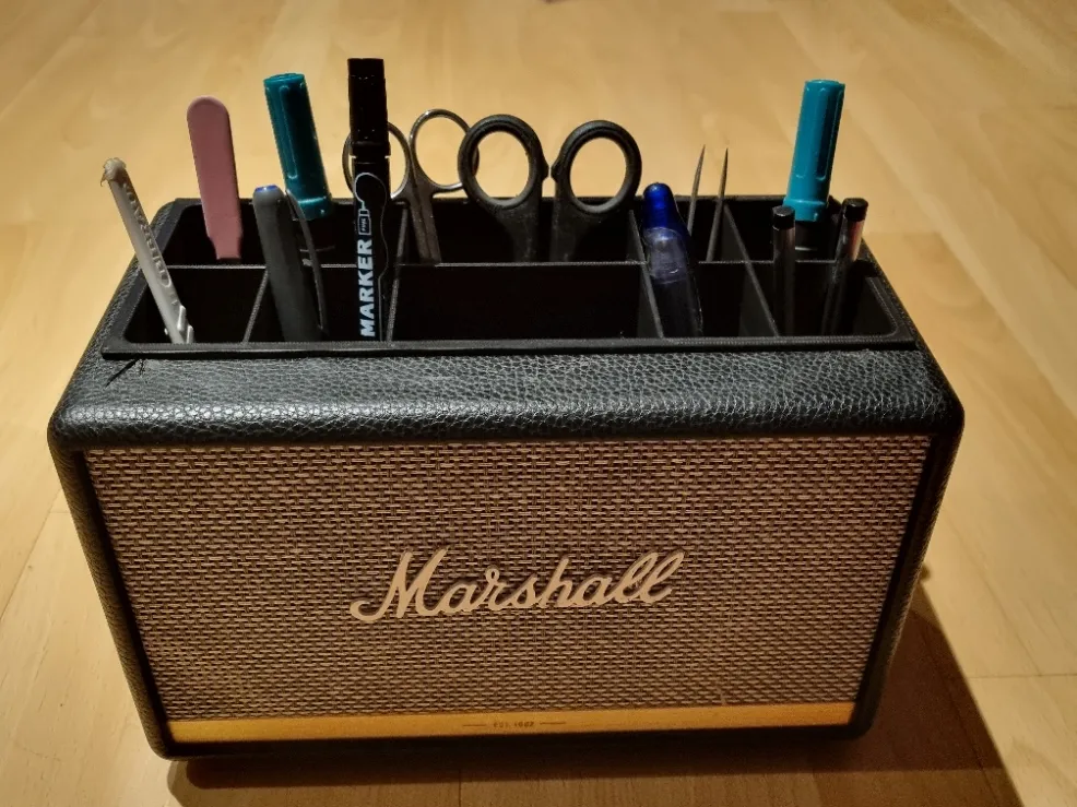 Marshall desktop organizer for pencils - Free 3D Print Model - MakerWorld