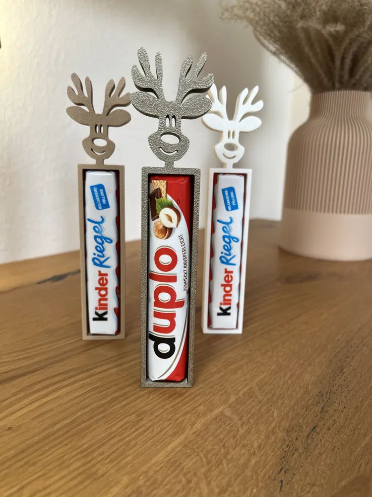 Duplo & Kinderriegel Holder Reindeer - Free 3D Print Model - MakerWorld