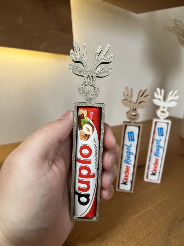 Duplo & Kinderriegel Holder Reindeer - Free 3D Print Model - MakerWorld