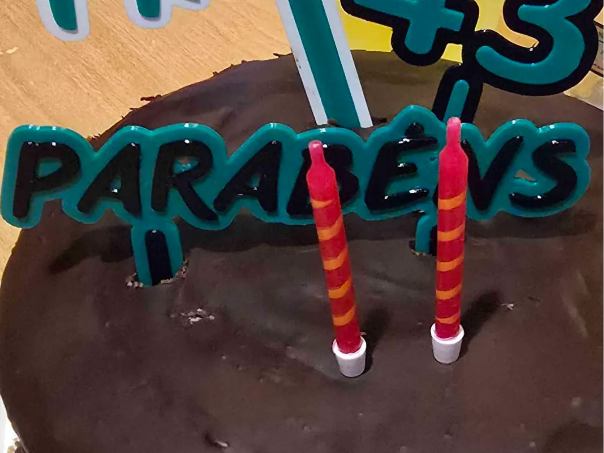 Topper Parabéns - Free 3D Print Model - MakerWorld